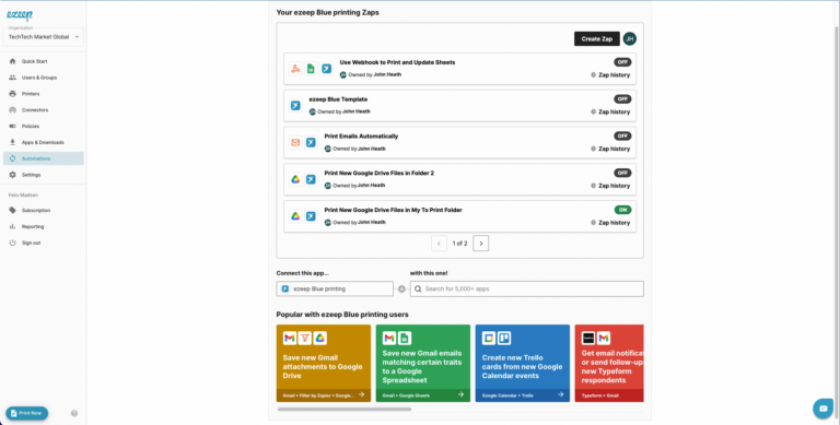 Build Print Automations in the ezeep Blue Admin Portal - ezeep - ezeep