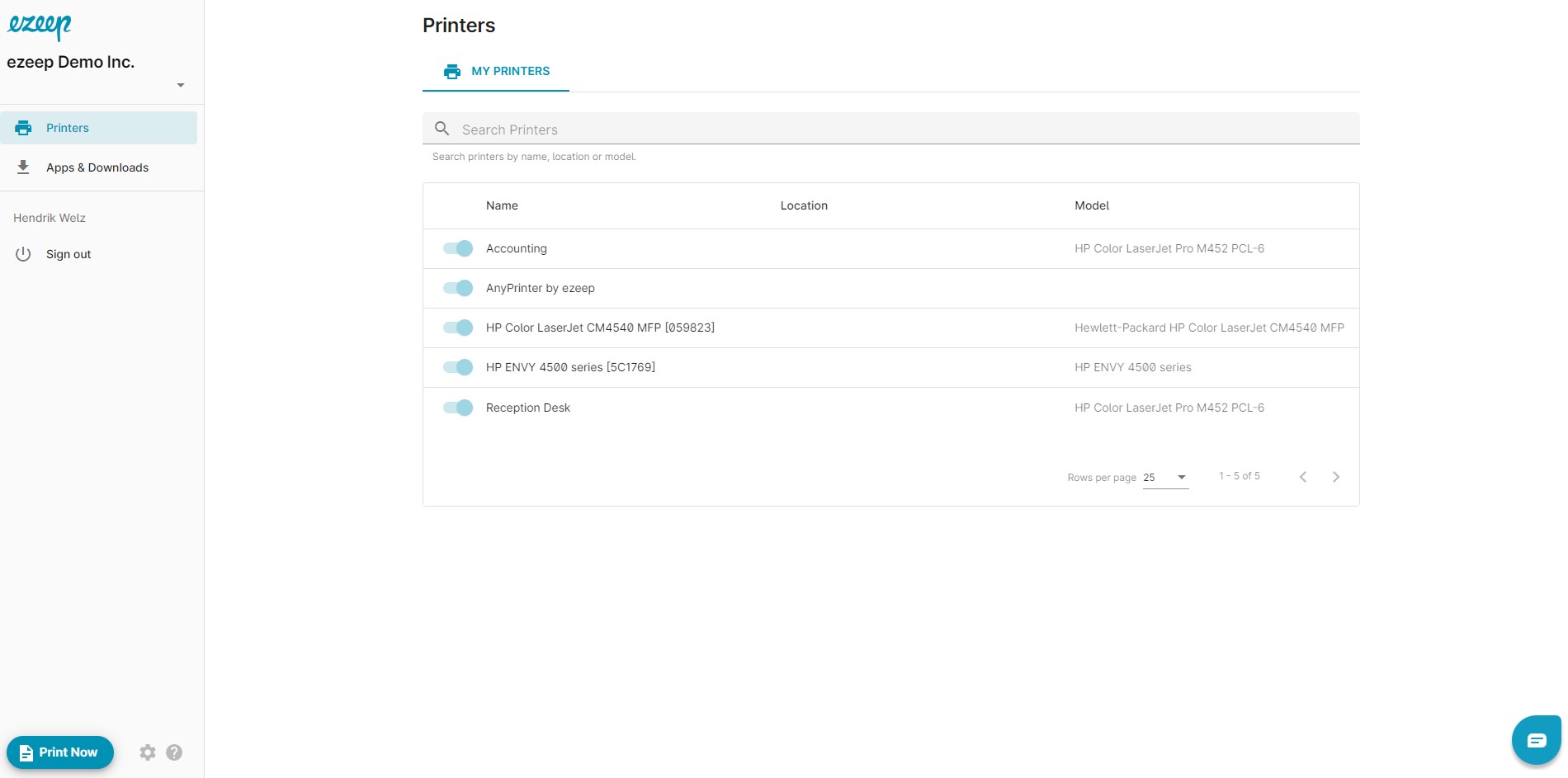 My Printers - ezeep - ezeep